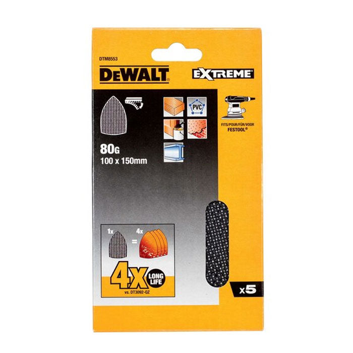 Dewalt Extreme Abrasive Mesh Delta 80 Grit 5 Pack For Sale Online ...