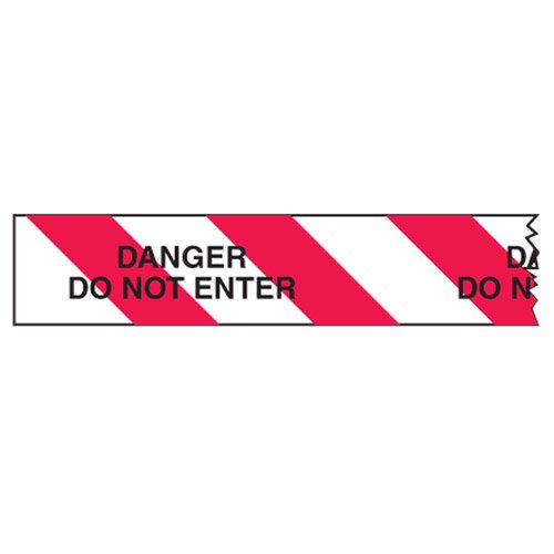 Brady Economy Barricade Tape - Danger Do Not Enter, L150 Meters x 75mm, Polyethylene, Black/Red ...