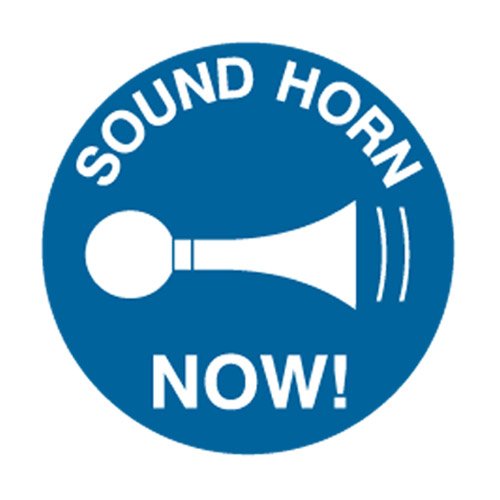 Brady Floor Sign - Sound Horn Now, 440mm Diameter, Self Adhesive Vinyl ...