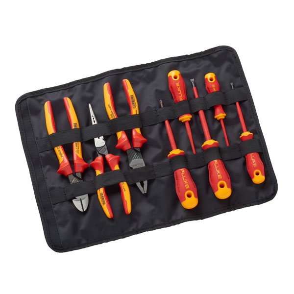 Fluke IKST7 1000V 8 Piece Hand Tools Starter Kit in Roll-Up Tool Pouch ...