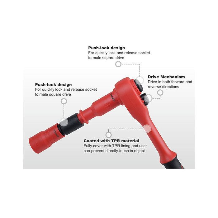 Toptul 14pce 1/4" Dr. VDE 6pt Flank Socket Set For Sale Online – Mektronics