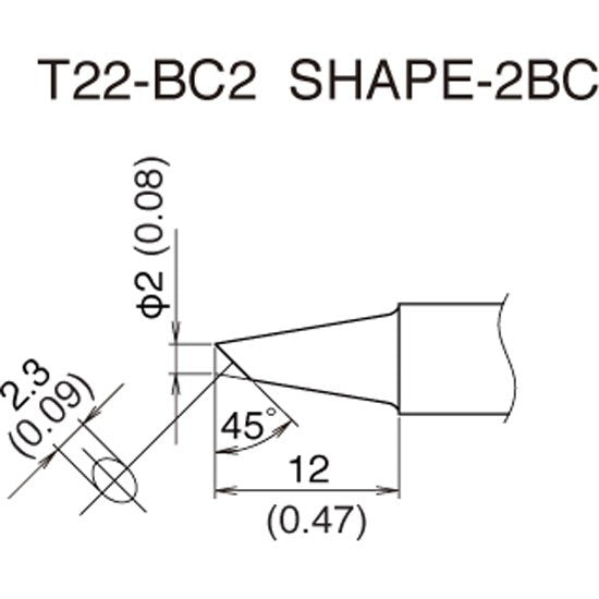 Hakko Soldering Tip Shape 2BC HT22-BC2 For Sale Online – Mektronics