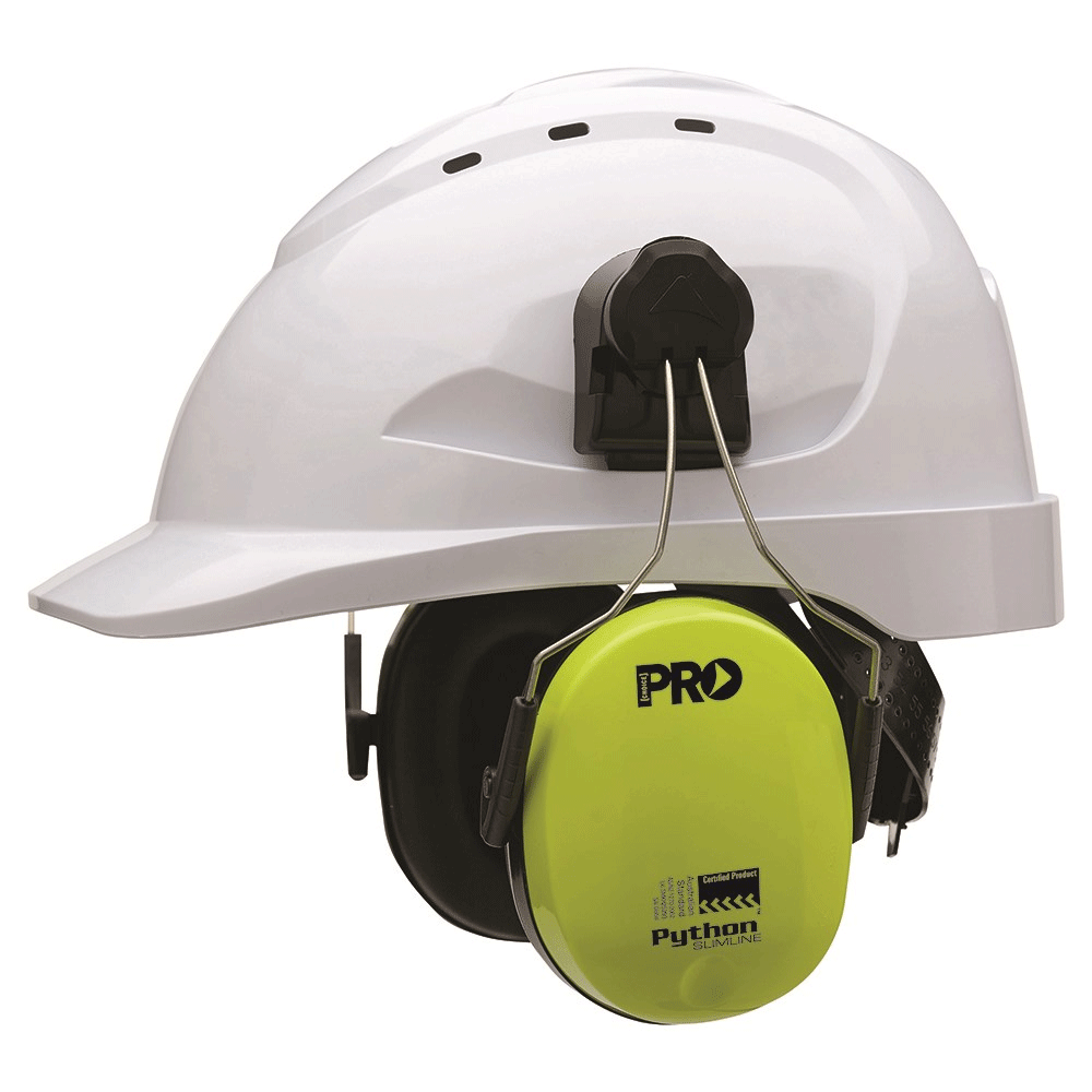 Pro Choice Safety Python Hard Hat Earmuffs - Slimline Hi Vis Yellow ...