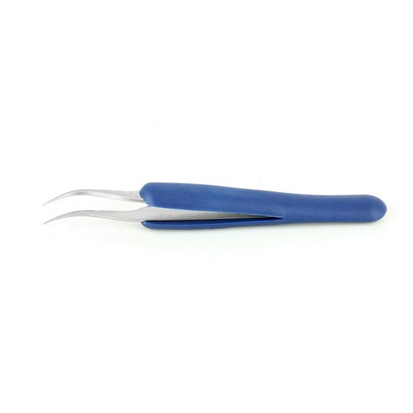 Ideal Tek ESD Precision Rubber Grip Tweezer Very Fine, Curved 120mm 7 ...