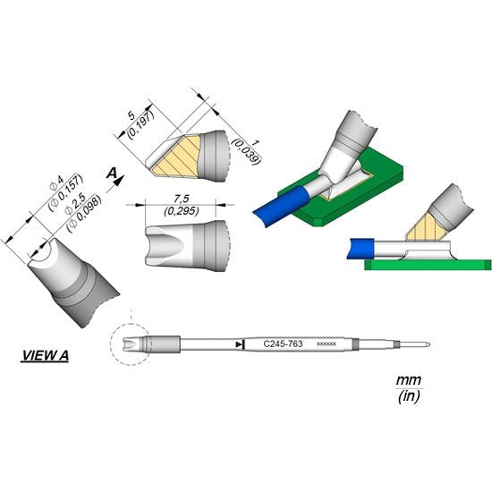 JBC 2.5mm Cables and Connections Cartridge Tip For Sale Online – Mektronics