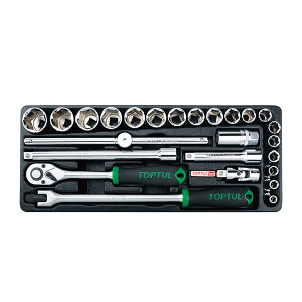 Toptul 25pc 1/2in Dr. 12pt Flank Socket Set For Sale Online – Mektronics
