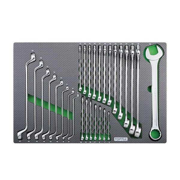 Toptul 28pc Combination & Double Ring Spanner Set (Modular Insert Tray ...