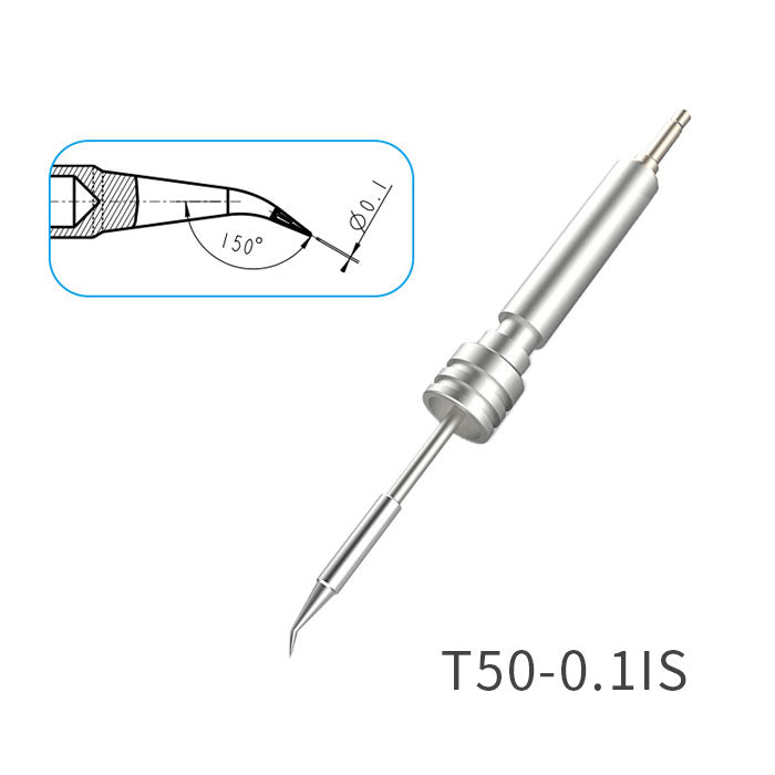 Atten T50-0.1IS 50W Integrated Heater Solder Tip 0.1mm Bent Conical for GT Series & MS-900 For ...