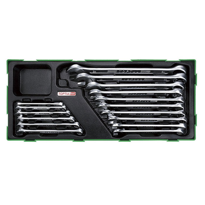 Toptul 16 Pce 15° Offset Super Torque Combination Spanner Set - Metric ...