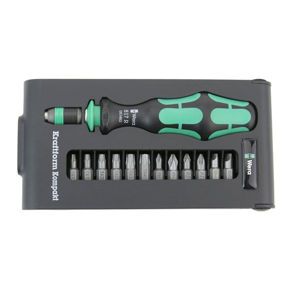 Wera 14 Piece Kraftform Interchangeable Driver & Bit Set 056656 For ...
